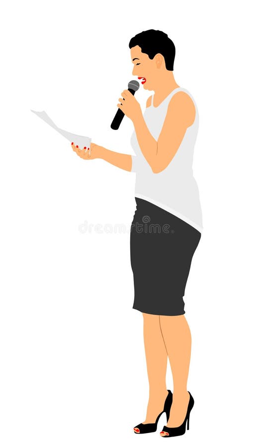 Event Host Flat Vector Illustration Stock Vector - Illustration of ...