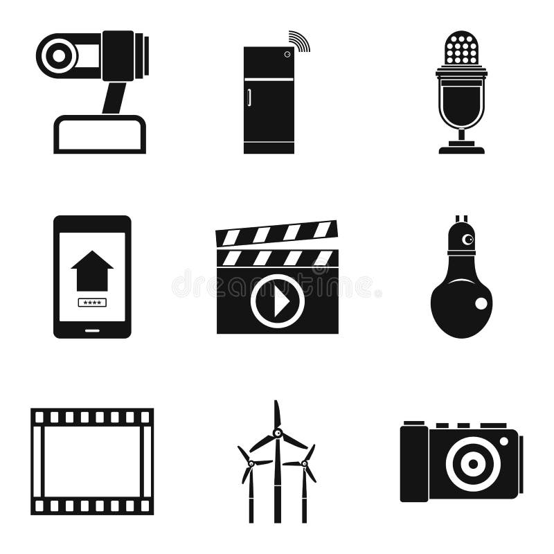 Show Icons Set, Simple Style Stock Vector - Illustration of retro ...