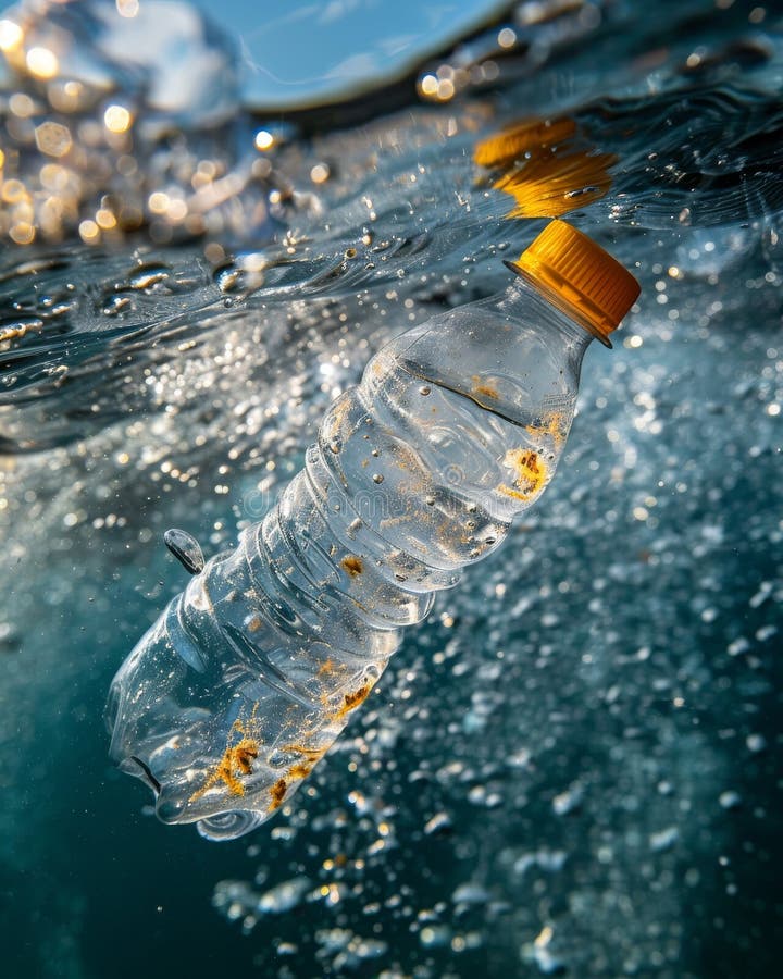 Show the Intricate Details of a Plastic Bottle Submerged in the Water ...