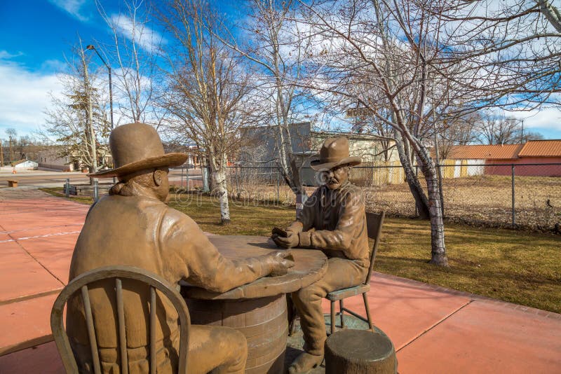 Show Low Arizona Statue of Famous Card Game. Stock Photo - Image of ...