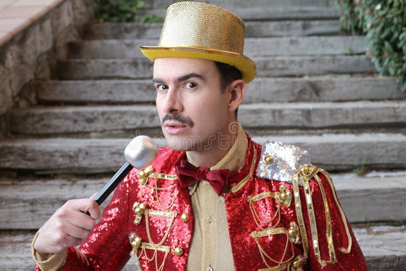 Show Man Making a Great Announcement Stock Image - Image of declaration ...