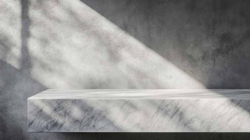 Show Marble Table with Light and Shadow on Concrete Background Stock ...