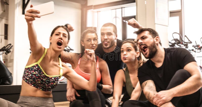 Show muscles stock photo. Image of friendship, muscular - 132827314