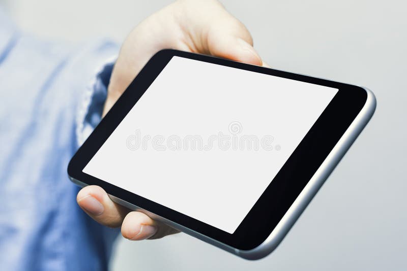 Show Phone Device, White Smartphone Screen Mockup with Copy Space Stock ...