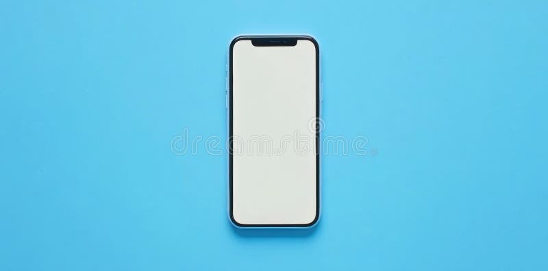 Show Phone Screen with Blank Background and Blue Concept Theme Stock ...