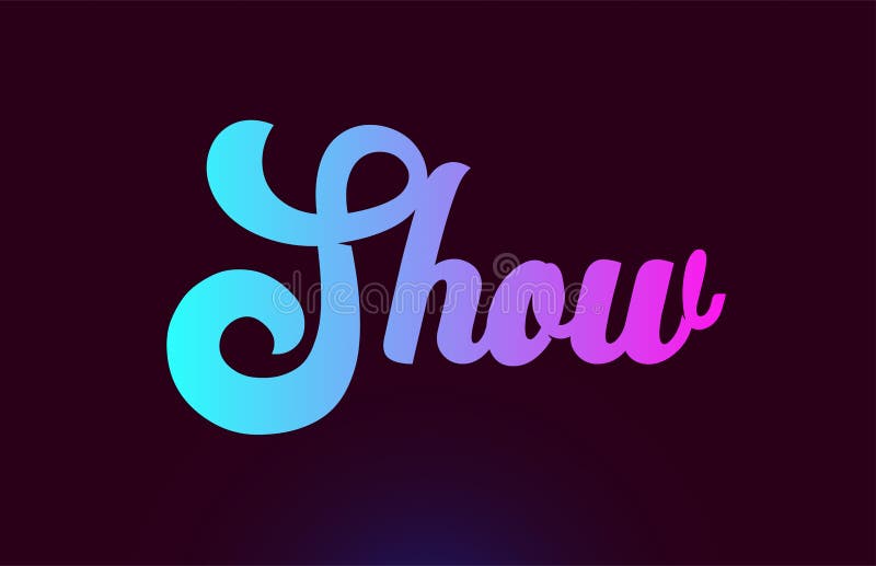 Show Pink Word Text Logo Icon Design for Typography Stock Illustration ...