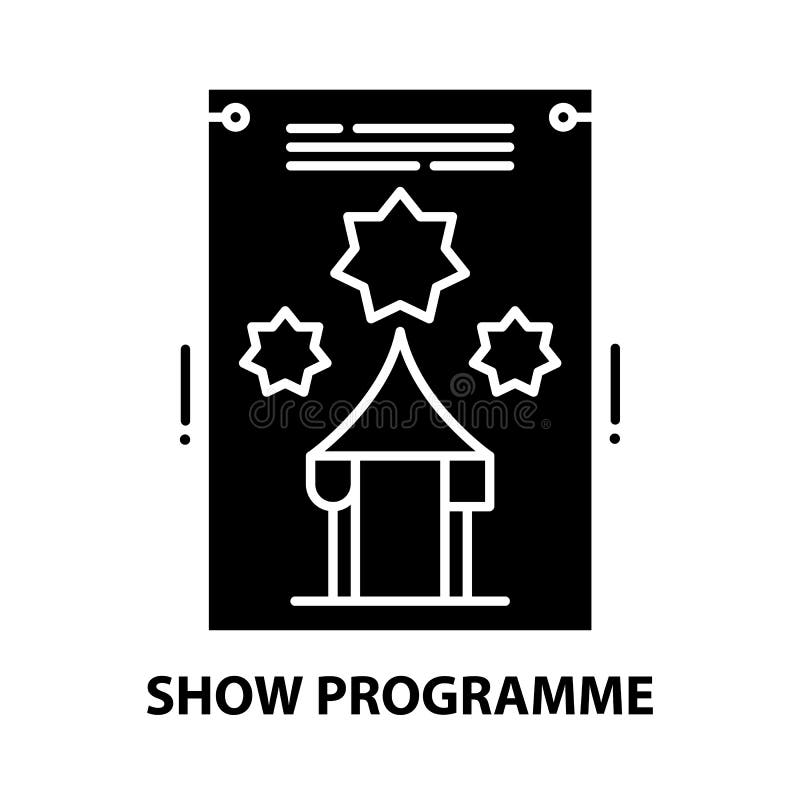 Show Programme Icon, Black Vector Sign with Editable Strokes, Concept ...