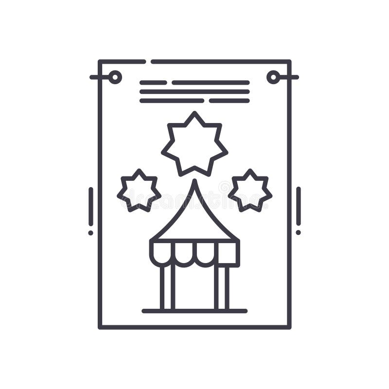 Show Programme Icon, Linear Isolated Illustration, Thin Line Vector ...