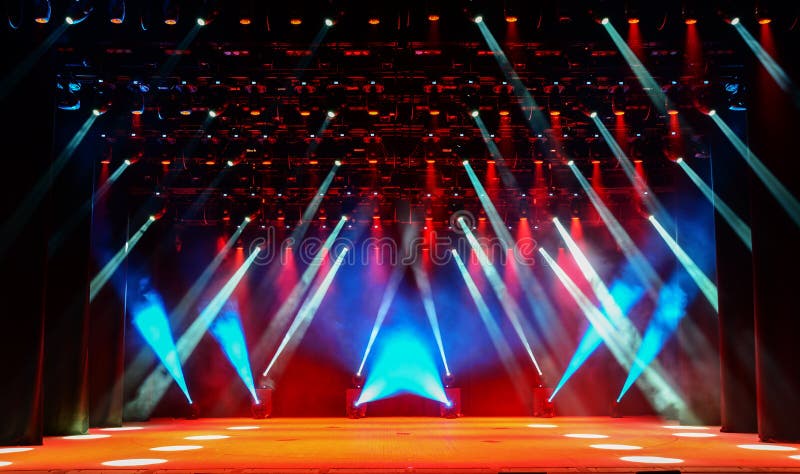 Show Stage with Light Beams Stock Photo - Image of concert, light: 99490360