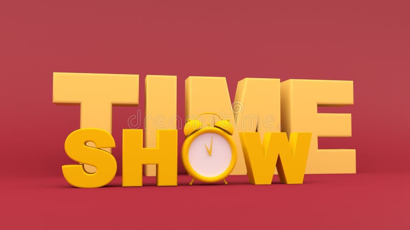 Show Time Text. Alarm Clock Build in Word. 3D Render Stock Illustration ...