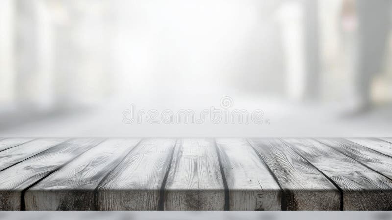 Show Wooden Table on an Abstract White Background with Modern Themes ...