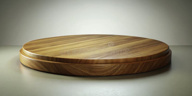 Premium Round Wooden Trophy Display Platform PNG Cutout Versatile Award ...