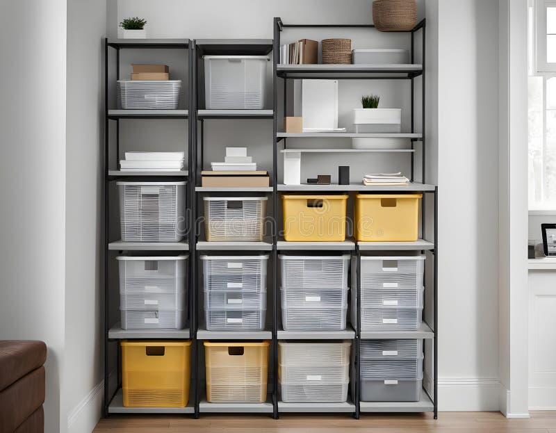 Showcase an Appealing Arrangement of SDXL Storage Boxes in a Clean ...
