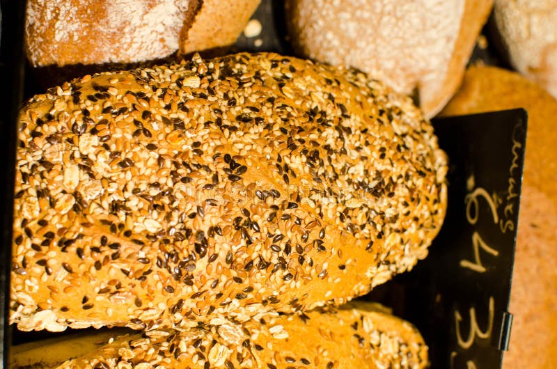 Assortment of Breads Close-up at the Bakery Stock Image - Image of ...