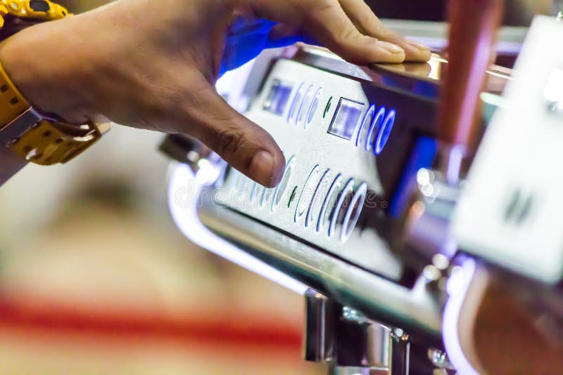 Barista Setup System Espresso Machine at Cafe Stock Photo - Image of ...