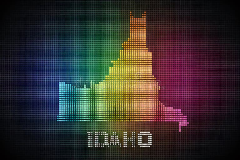 Idaho State Map Halftone Pattern Customizable Sizes for Branding Design ...