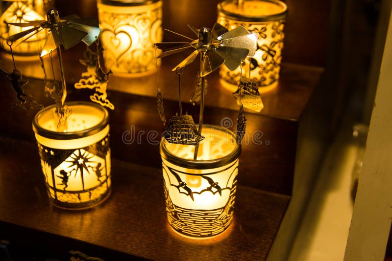 Showcase with Carousel Gifts Stock Photo - Image of gifts, window: 82175288