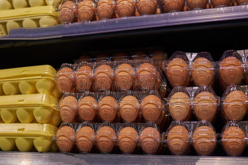 Showcase Chicken Eggs in the Store Stock Photo - Image of product ...