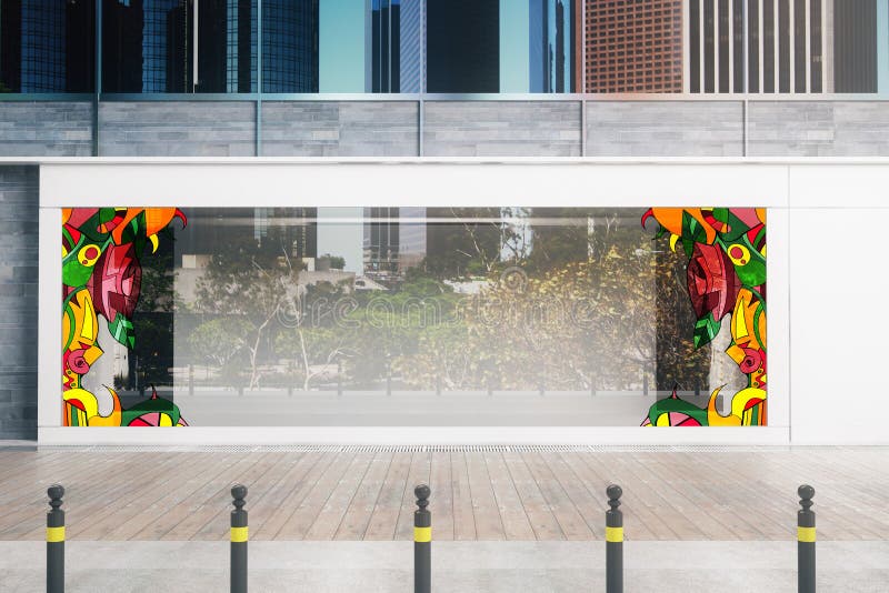 Showcase with Colorful Pattern Front Stock Illustration - Illustration ...