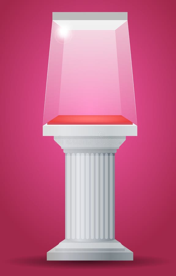 Showcase on Column Pedestal Stock Vector - Illustration of perspective ...