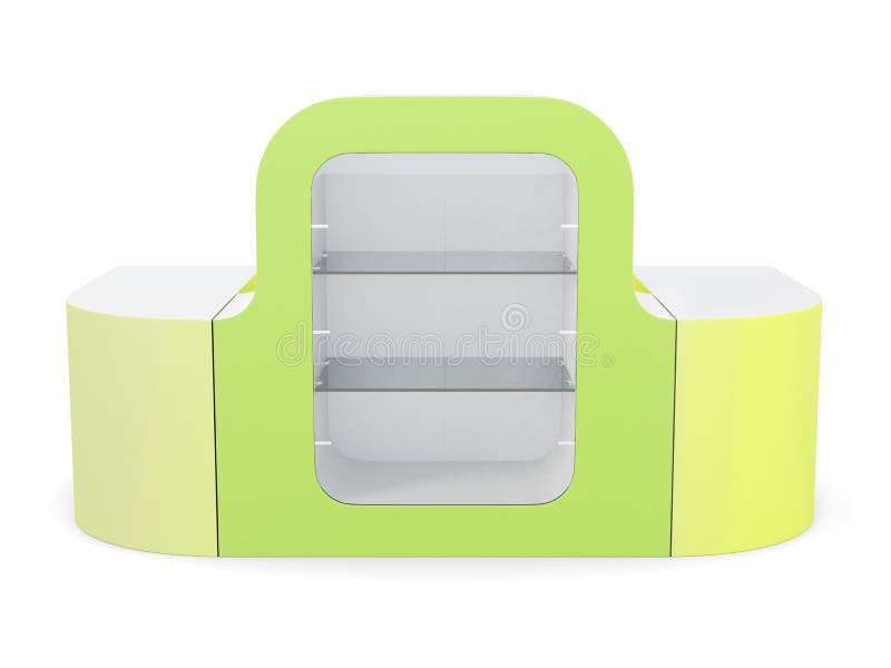 Showcase Counter Front View Isolated. 3d Rendering Stock Illustration ...