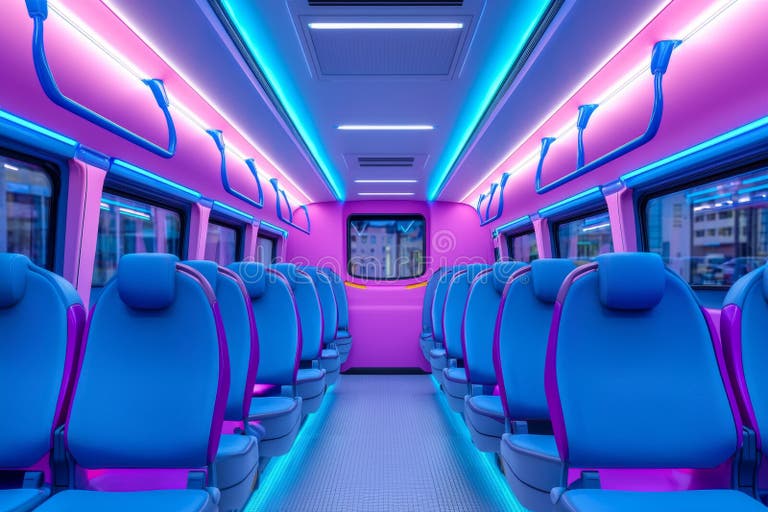 Showcase of Cutting-edge Driverless Public Transit. Setting Stock Photo ...