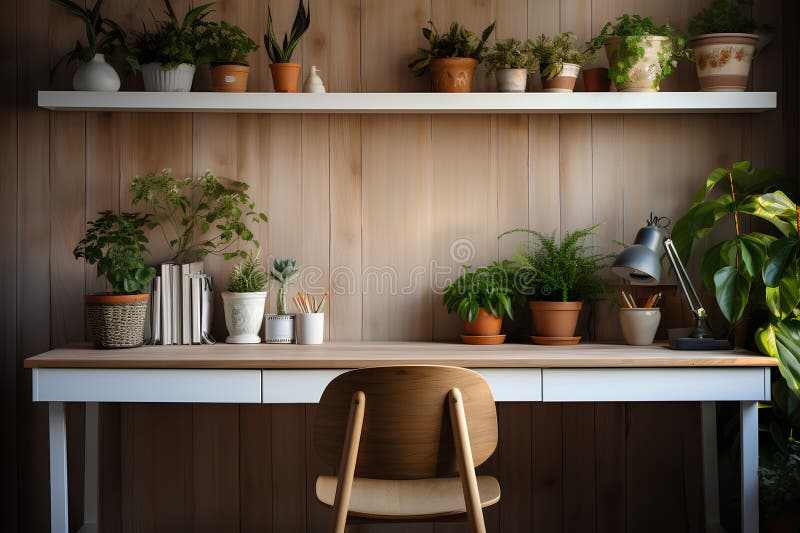 Showcase the Desk in Use during a Productive Work Stock Illustration ...