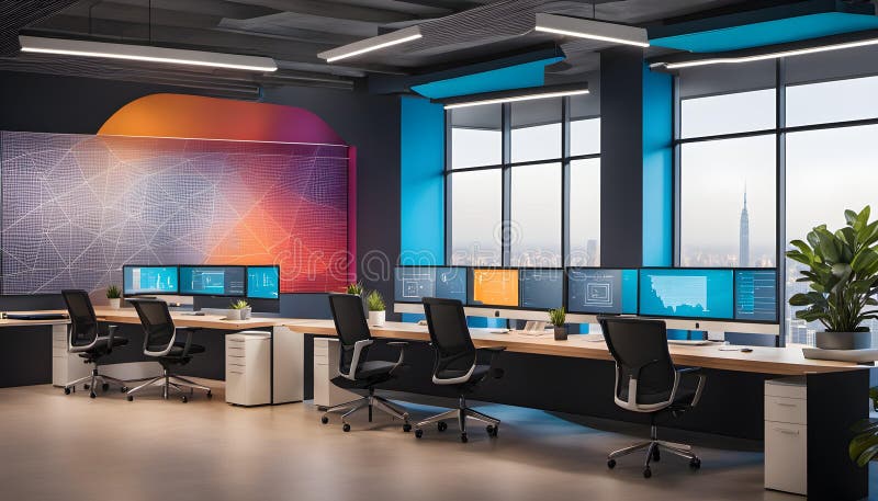 Showcase a Dynamic, Contemporary Startup Workspace Brimming with ...