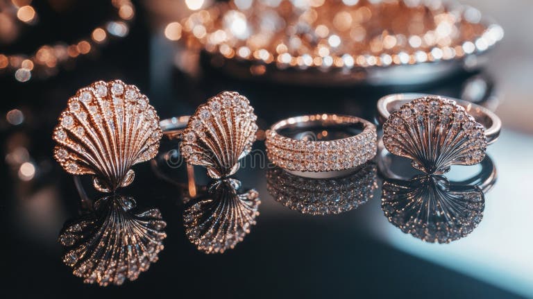 A Showcase Features an Elegant Assortment of Silver Jewelry with a ...