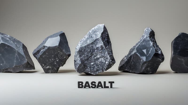 Polished Basalt Display Showing Texture and Form in Natural Rock ...