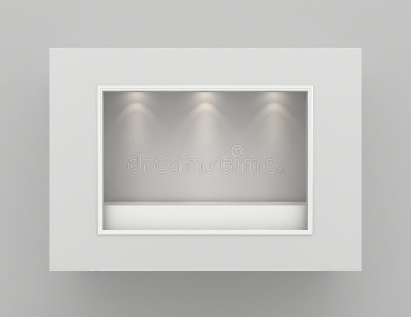 Showcase Gallery with Light Bulbs. Stock Illustration - Illustration of ...