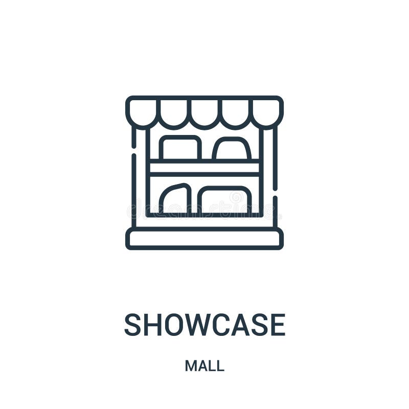 Showcase Icon Vector from Mall Collection. Thin Line Showcase Outline ...