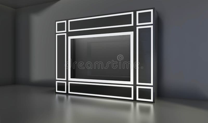 Showcase with Lights for Samples Product. 3D Rendering Stock ...