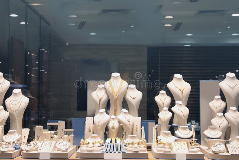 Showcase with Luxury Accessories in Beautiful Shop Stock Photo - Image ...