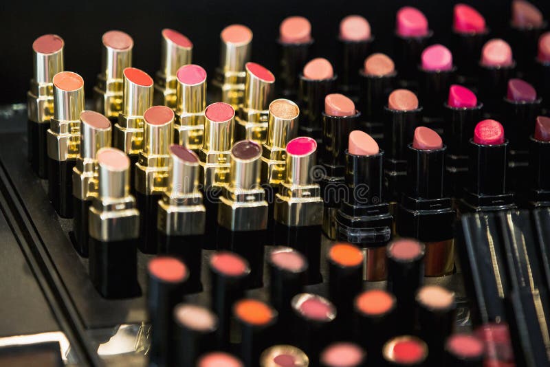 Showcase with Many Lipsticks Stock Image - Image of sale, shop: 94361033