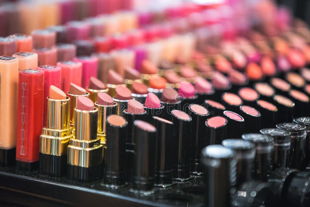 Showcase with Many Lipsticks Stock Image - Image of beauty, black: 94361157