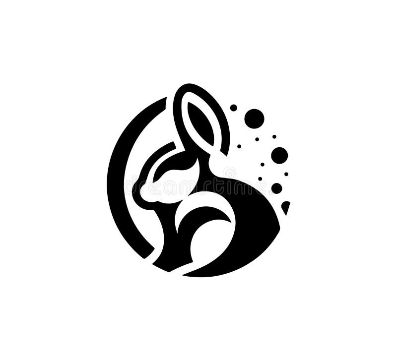 Rabbit Logo Icon Minimal Negative Space Stock Illustration ...