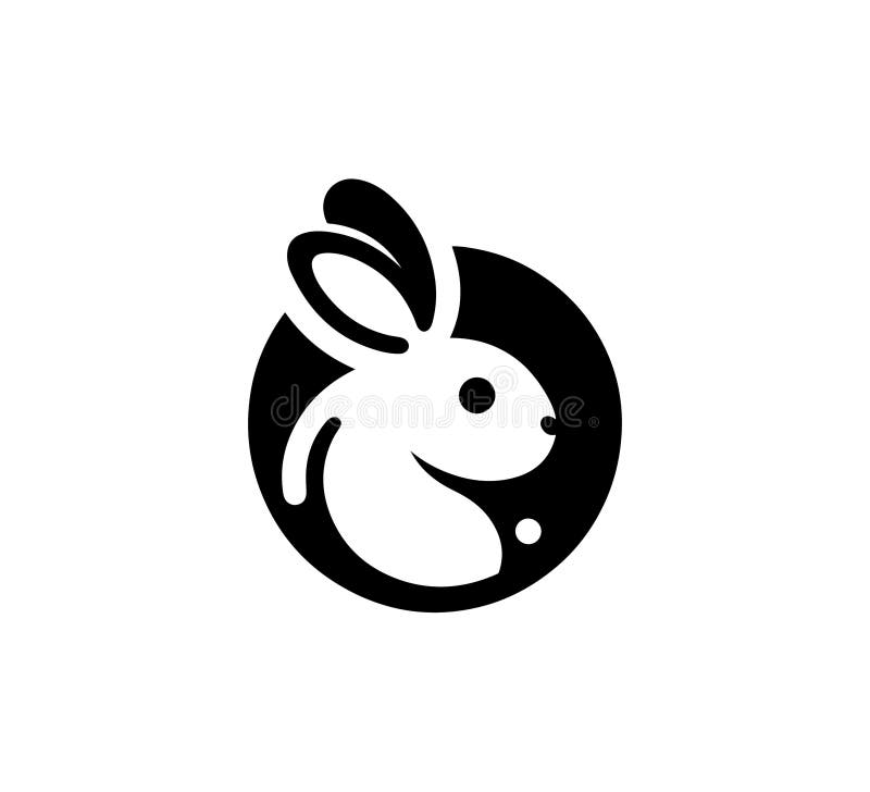 Rabbit Logo Icon Minimal Negative Space Stock Illustration ...
