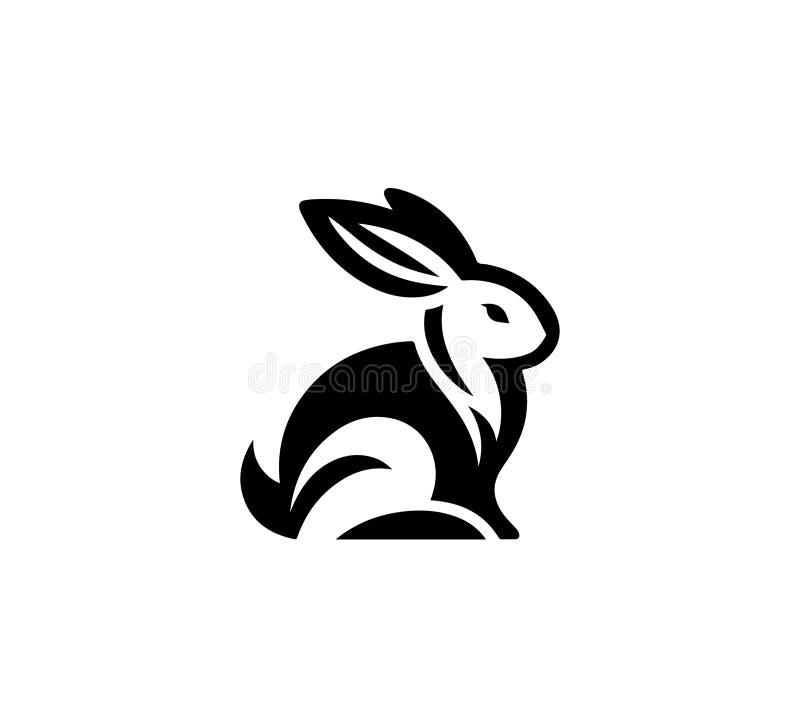 Rabbit Logo Icon Minimal Negative Space Stock Illustration ...