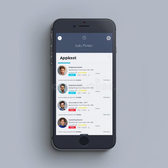 Modern Mobile App Interface with User Profiles and Ratings Stock ...