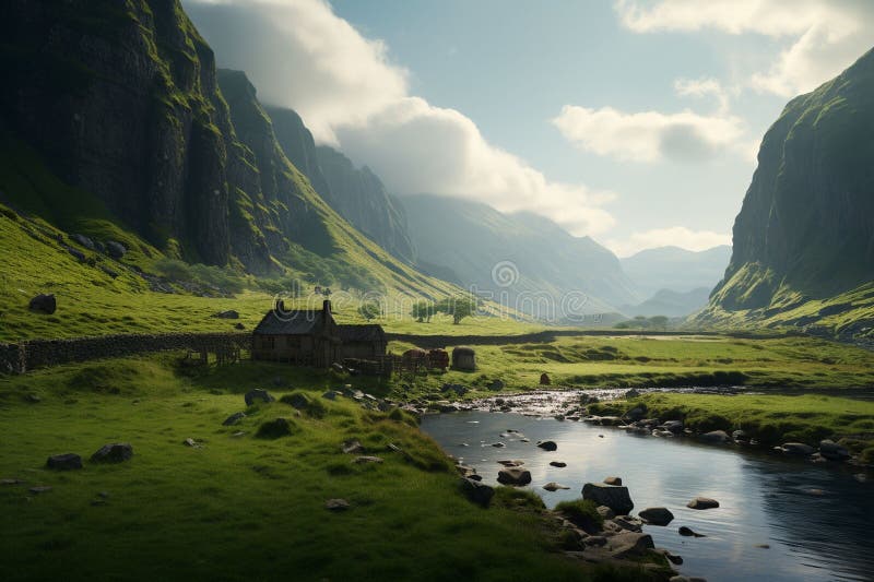 Showcase the Natural Beauty of Irelands Stock Illustration ...