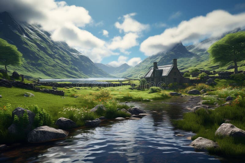 Showcase the Natural Beauty of Irelands Stock Illustration ...