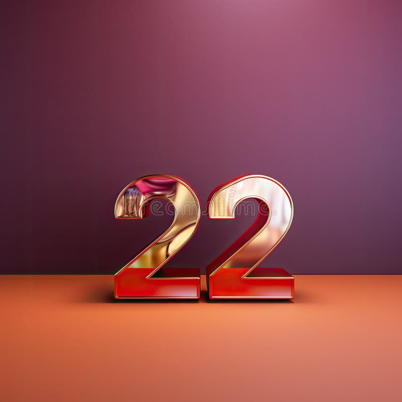 Showcase 22 Number on Green Podium and Background Stock Illustration ...