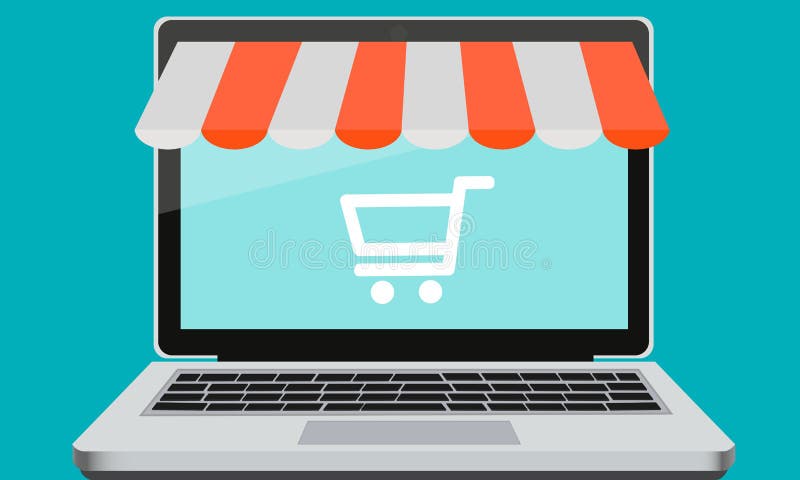 Showcase Online Store stock vector. Illustration of laptop - 47216844