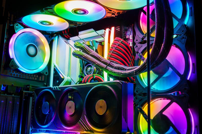 Showcase of a Personal Computer Build with Rainbow LED Lighting and ...