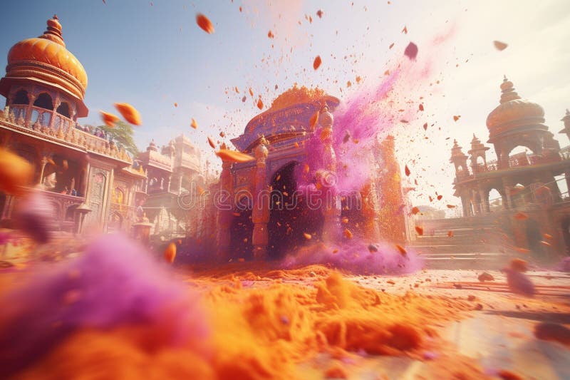 Showcase the Playful Side of Holi with a Stock Illustration ...