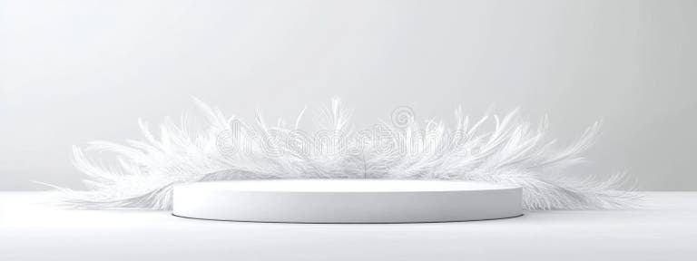 Showcase Product on Platform with Feather Accent, Elegant Theme Stock ...