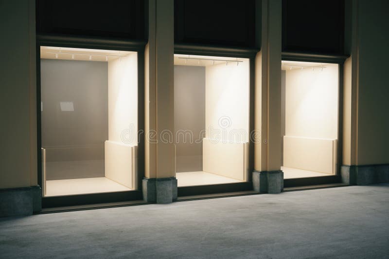 Showcase side at night stock illustration. Illustration of copyspace ...