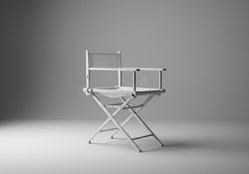 Modern White Makeup Director S Chair in Minimalist Studio Stock ...