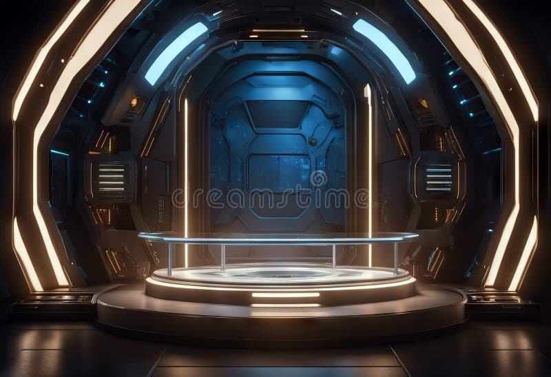 Showcase Spaceship Illustration Object Metal Technology Concept ...